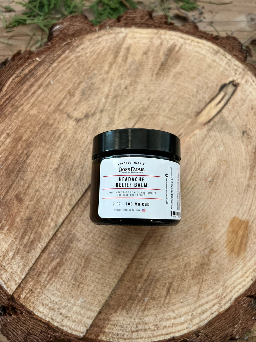 Concentrated CBD Headache Relief Balm : 100 mg – B.O.S.S. Farms